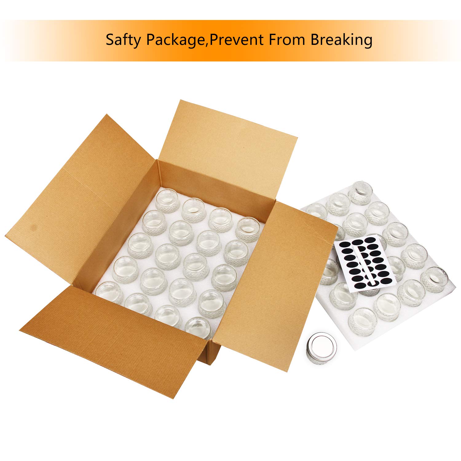 Accguan Mini Mason Glass Canning Jars,4 OZ Jelly Jars With Regular Lids(Silver,Ideal for Honey,Jam,Wedding Favors,Shower Favors,Small Pice Jars 40 PACK
