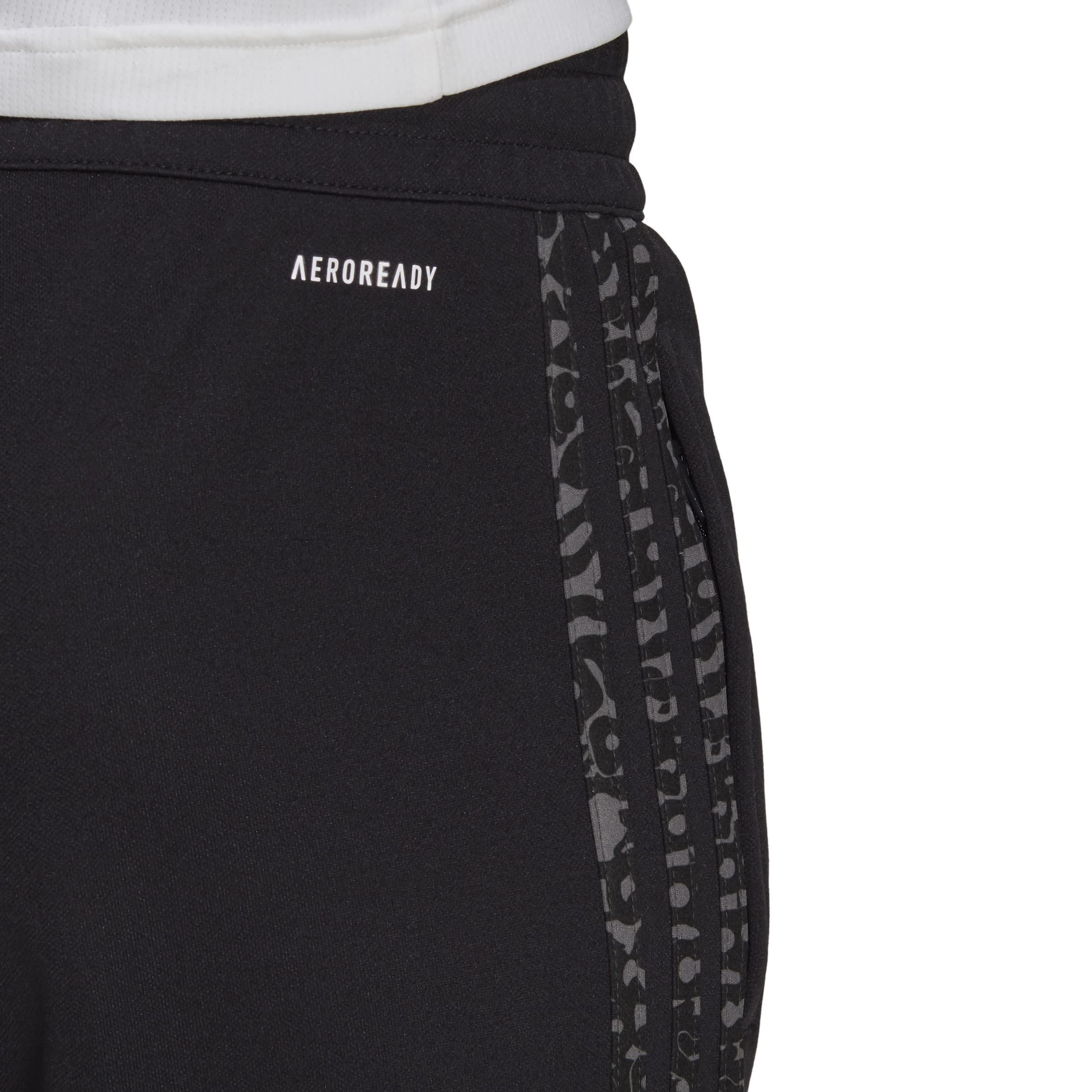adidas Women's Aeroready Sereno Slim Tapered-Cut 3-Stripes Pants, Black/Grey/White, Medium