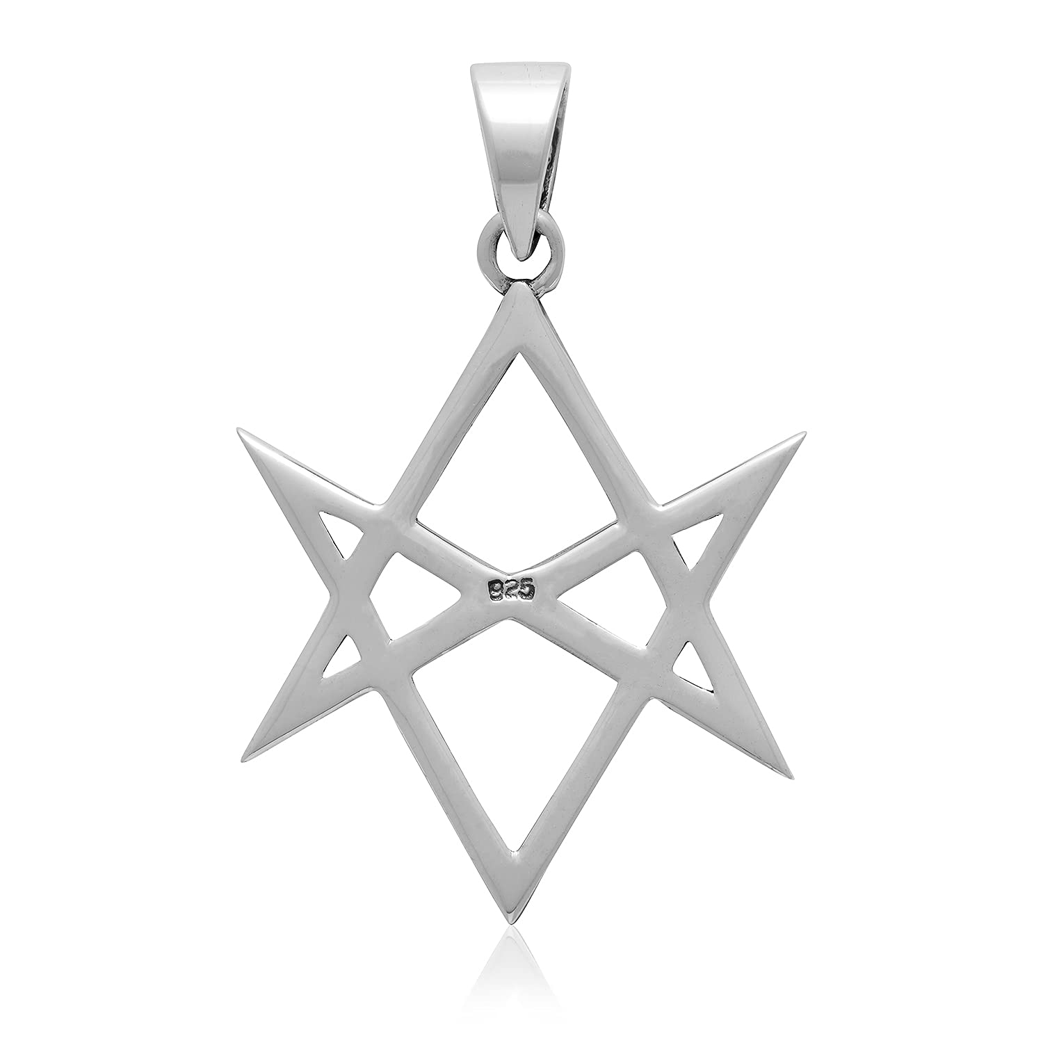 925 Sterling Silver Unicursal Hexagram Thelema Symbol Golden Dawn Magick Occult Pendant