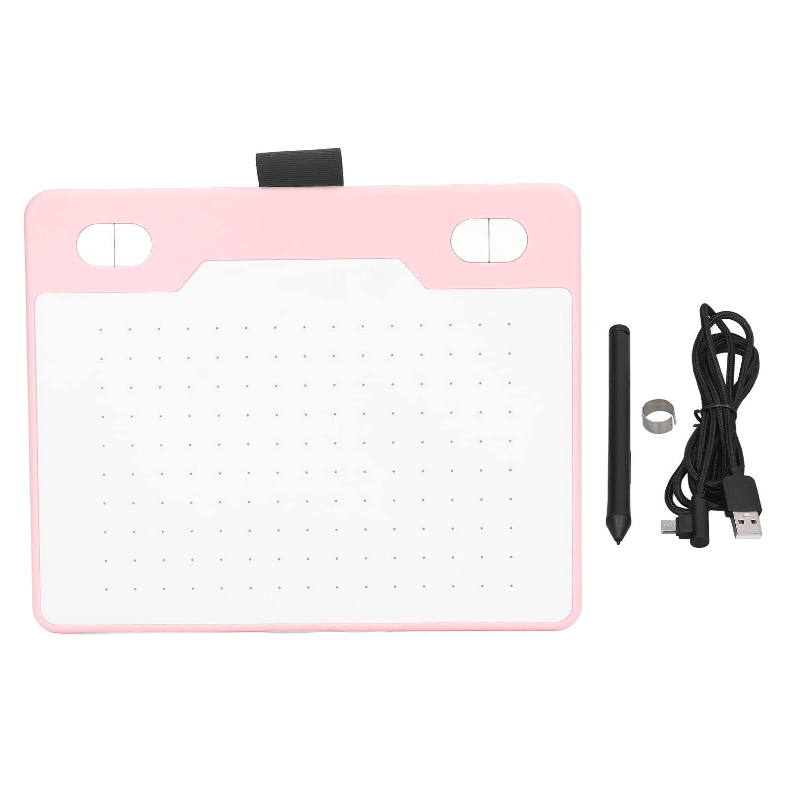 Animation Tablet, 155x100mm Plug and Play 8192 Levels Stylus 233 PPS 5080 LPI Graphics Drawing Tablet for Laptop (Pink)