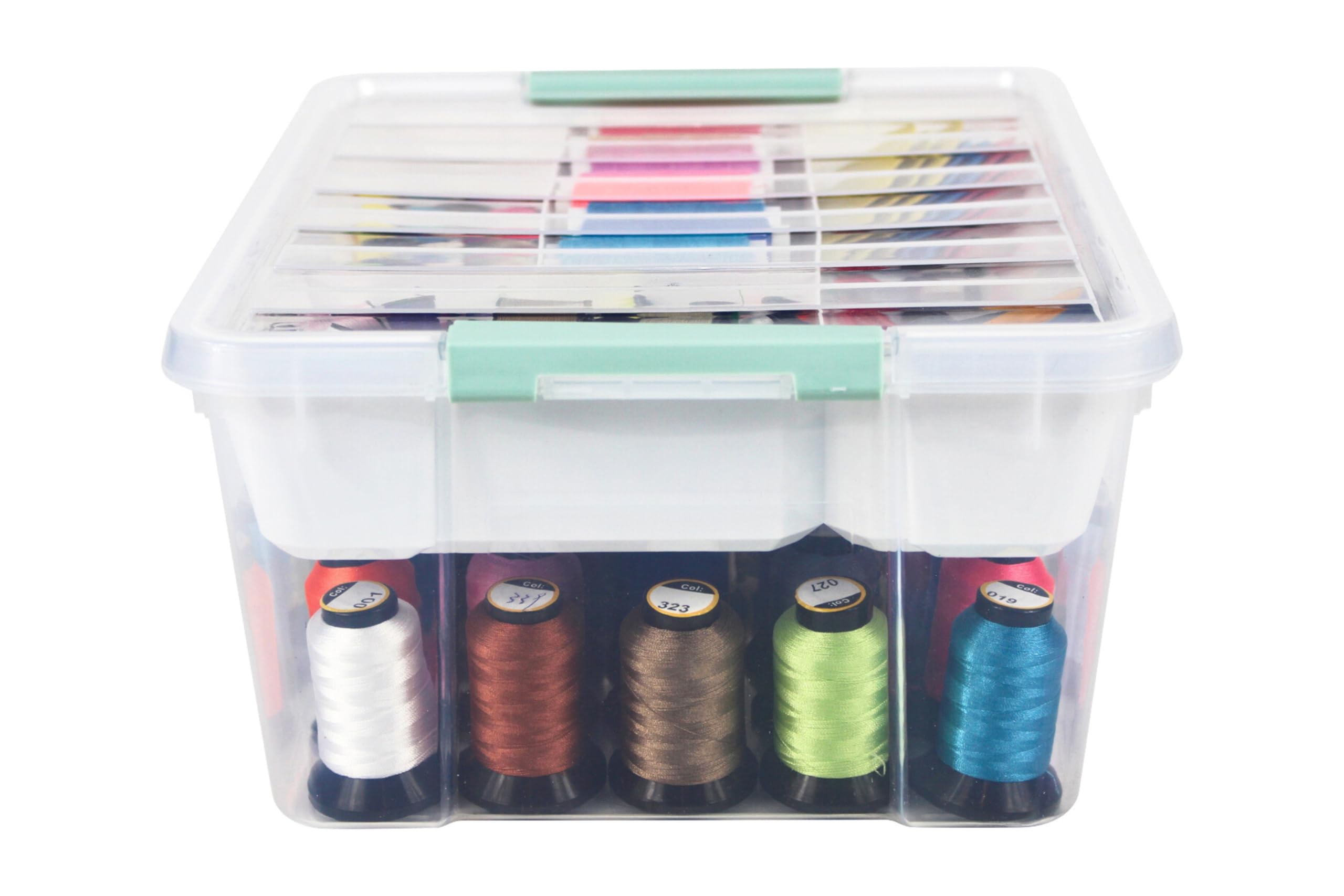 Baylee and Me Clear Plastic Storage Box with Removable Tray β Perfect for Organizing Arts and Craft Supplies, Sewing Notions, Small Toys, Bead, Art Supplies