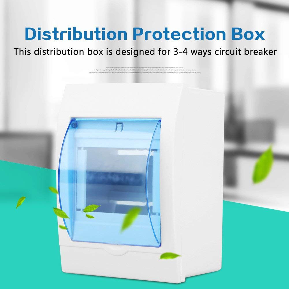 Plastic Transparent Cover Power Distribution Box for Circuit Breaker Indoor on The Wall (3-4 Ways)