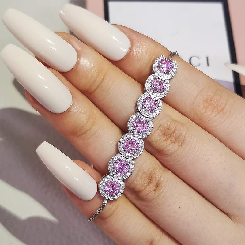4pcs Pack Valentine's Day Real 925 Sterling Silver Jewelry Engagement Wedding Bridal ForLove for Brides Ring African J6389-pink