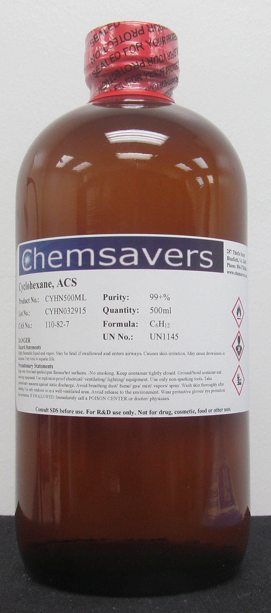 Cyclohexane, ACS, 99+%, 500ml (16oz)