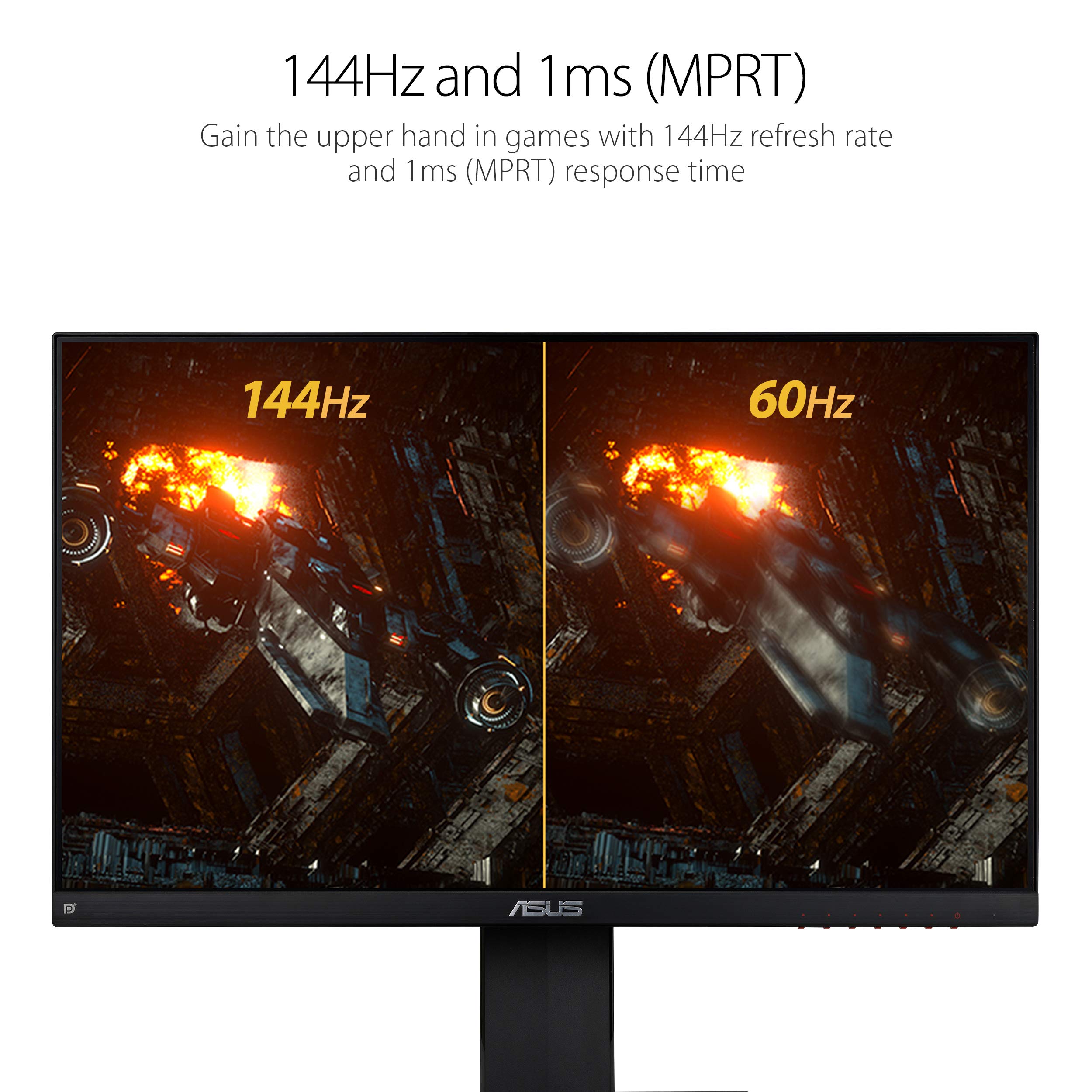 ASUS TUF Gaming VG249Q 23.8” Monitor 144Hz Full HD (1920 x 1080) 1ms IPS ELMB FreeSync Eye Care DisplayPort HDMI D-Sub,Black