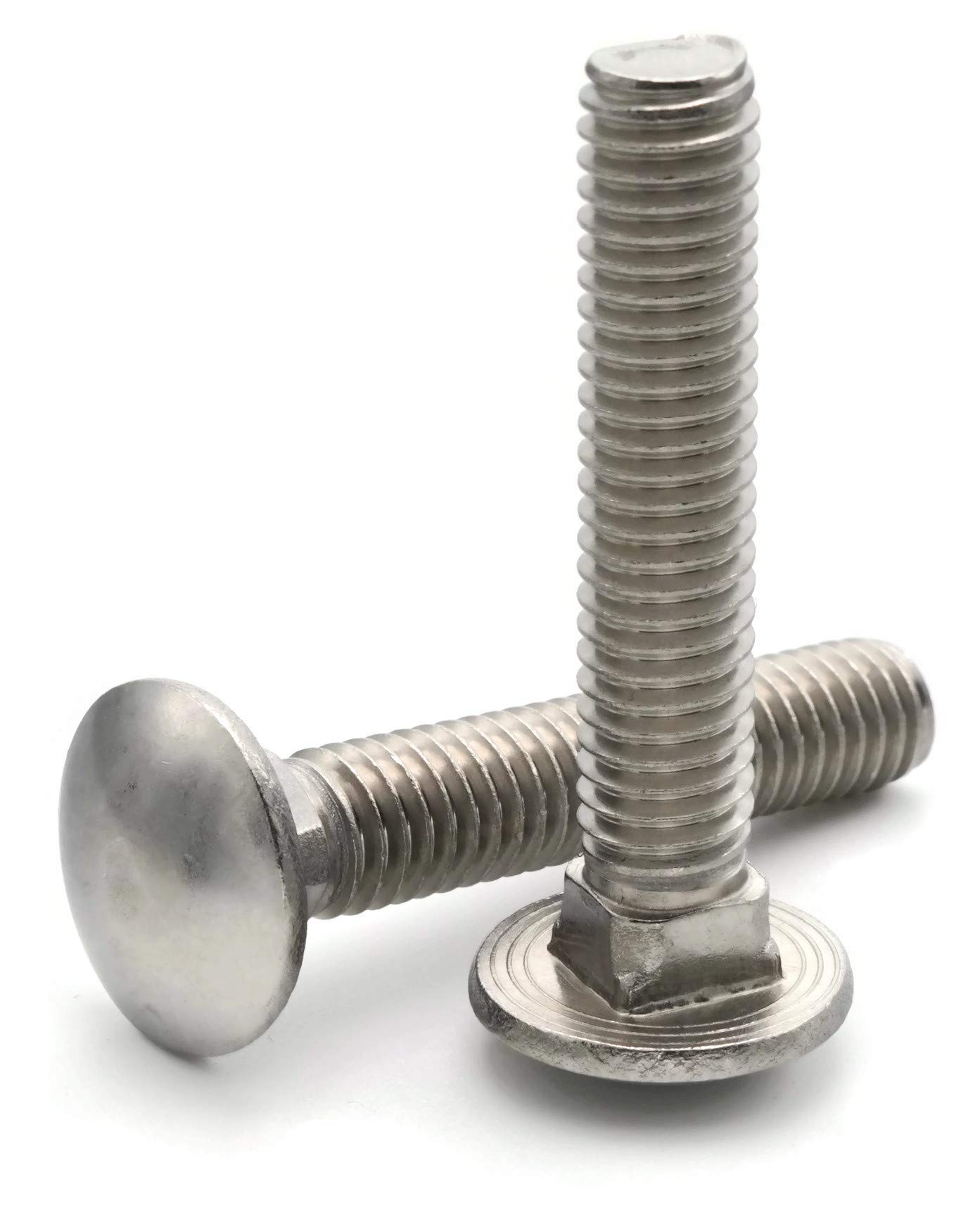 Carriage Bolt 18-8 Stainless Steel #10-24 x 1-1/2" Qty-25