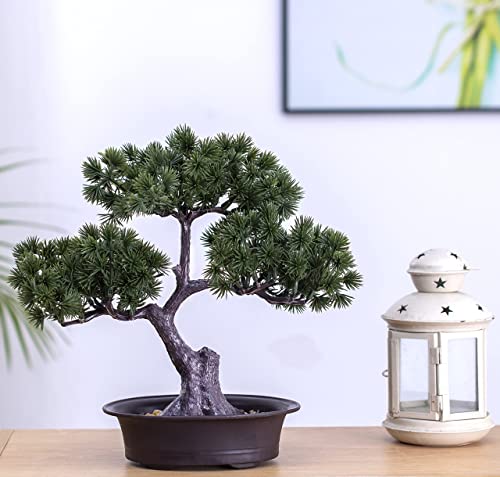 Make Life Better Artificial Bonsai Pine Tree Artificial Plant Decoration, Potted Artificial House Plants, for Decoration, Desktop Display (Zen)