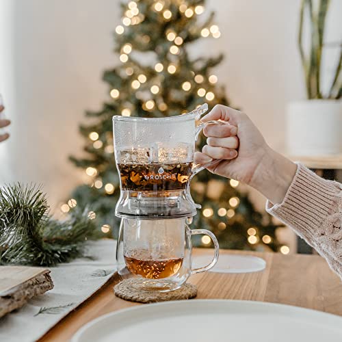GROSCHE Aberdeen PERFECT TEA MAKER Tea pot with coaster, Tea Steeper, Easy Tea Infuser, 17.7 oz. 525 ml, EASY CLEAN Tea Steeper, BPA-Free teapot