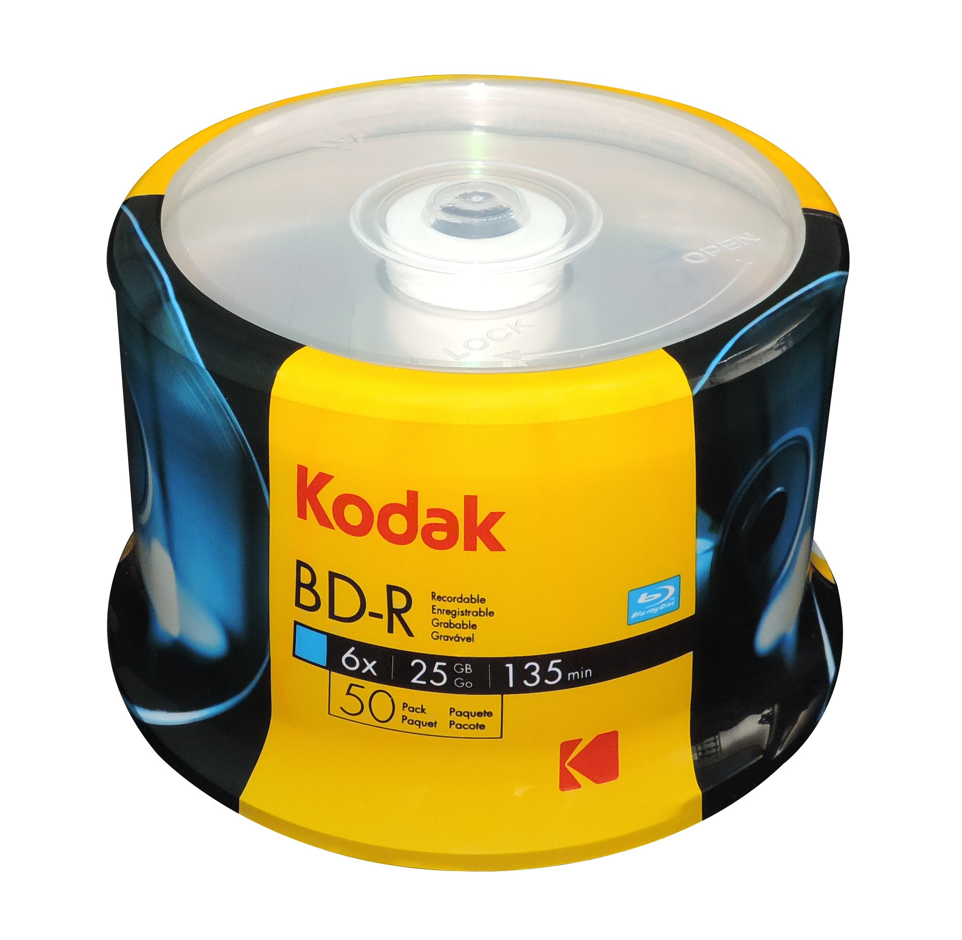 KODAK BD-R 6X 25GB 50-Pack Cakebox