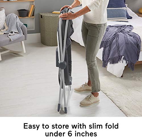 Fisher-Price Baby Crib Soothing View Projection Bassinet Portable Cradle with Lights Music Vibrations & Slim Fold, Pencil Strokes
