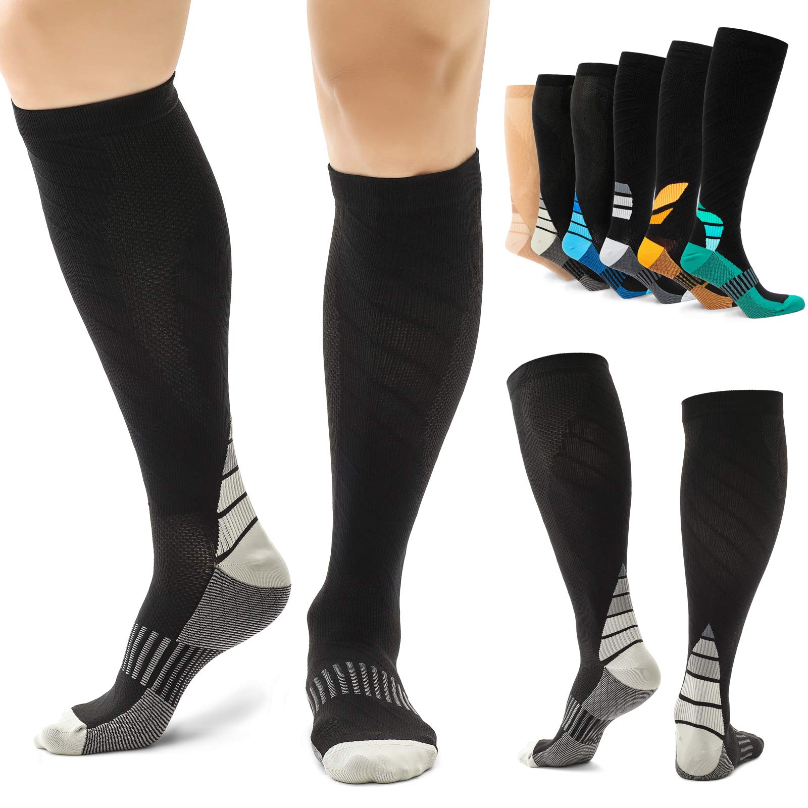 Alvada Compression Socks for Men & Women 1 Pair 4027 Grey M