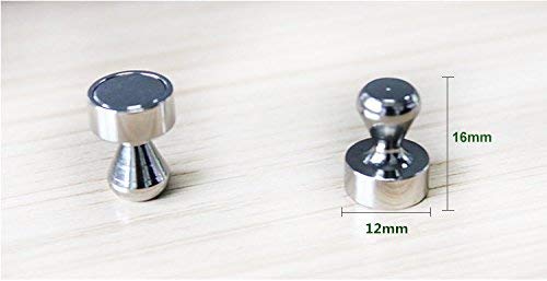 Brute Magnetics 12Pcs Brushed Nickel Magnetic Push Pins, Classroom Decor, Fridge Magnets, Locker Magnets, Magnetic Thumb Tacks for Kitchen, Office, School, Whiteboard, Neodymium Magnet