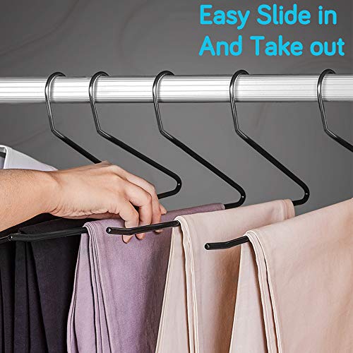 IPOW Heavy Duty Metal Pants Hangers, 24 Pack Jean Hangers for Closet, Open Ended Clothes Hanger for Pant Slack Trouser Scarf, Space Saving, Non Slip