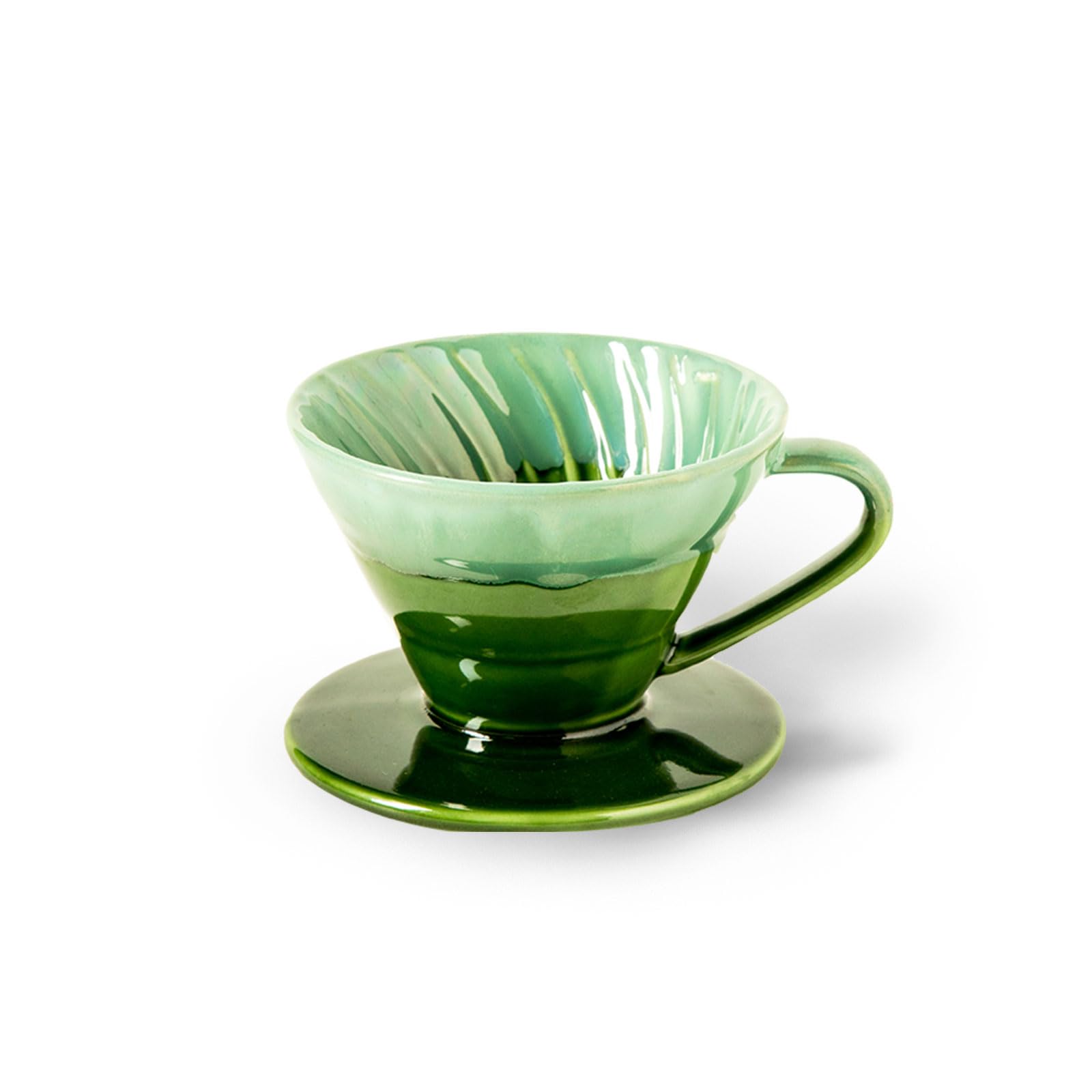 Aroplor Ceramic Pour Over Coffee Dripper 01 Ceramic Coffee Maker with 1 Hole,Hand Drip Cone Coffee Filter,Easy Brewing,for 1-2 People (Green)