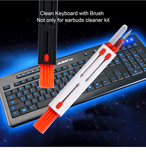 Cleaner Kit Compatible with Airpod Pro 1st 2nd 3rd Generation, Airpods Cleaning Kit and Keyboard Brush Gen 3 2 1, Pen Ear Bud Cleaning Tool for Samsung Galaxy Earbuds, Beats, Laptop, Phone, (Red)