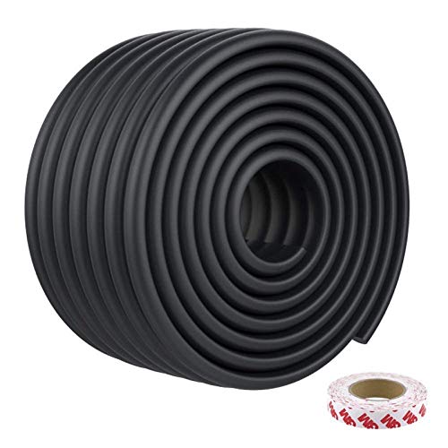 KOOLDOO Baby Proofing Edge Guards Padding, 12.5ft Extra Wide Edge Protectors with Adhesive 3M Tapes for Sharp Edge of Table, Desk(Black)