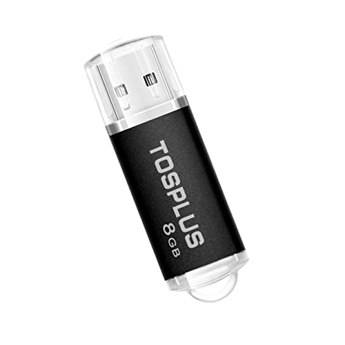 TOSPLUS 2Pack 8GB USB 2.0 Flash Drive 8GB Thumb Drive Memory Stick Jump Drive (Black/Light Blue)