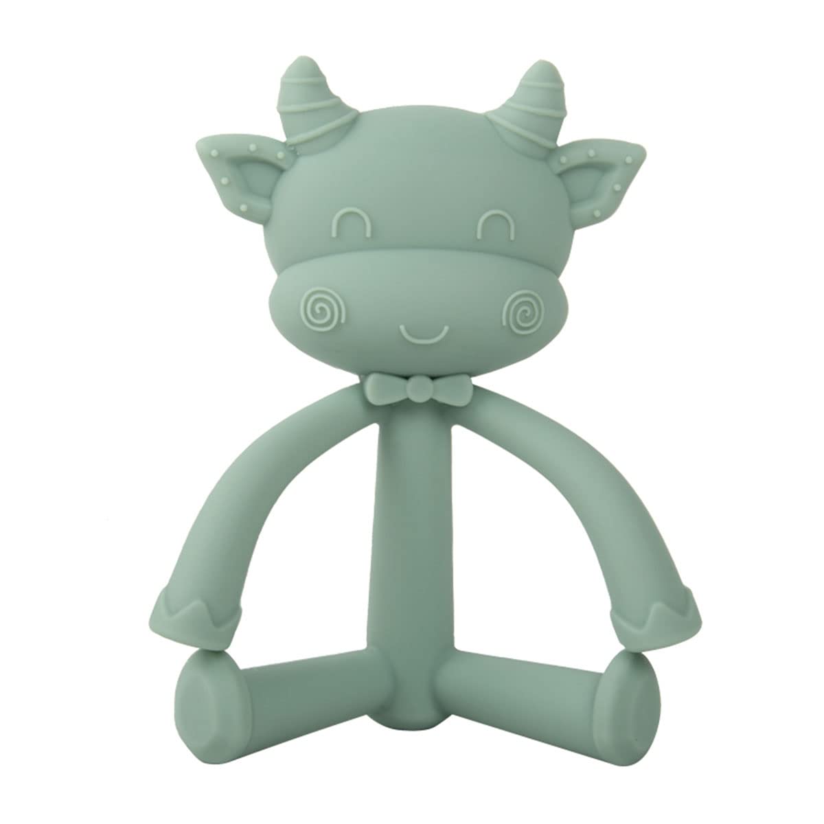 AGGFUCLS Teethings for Babies - Baby teether - Baby Teething Toys 6-12 Months, BPA-Free, Food Grade Silicone Teether for Baby, 3D Shape Teether, Easy to Grasp (Gray Green)