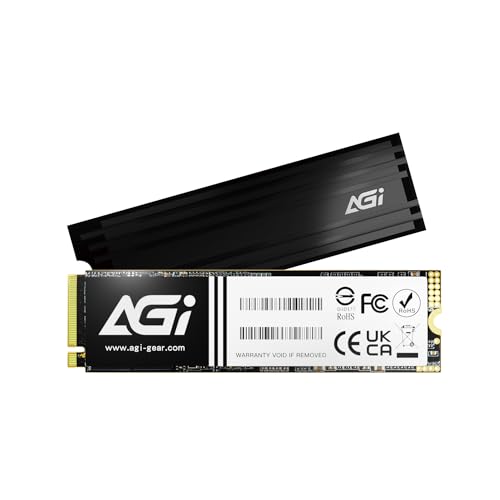 AGI 2TB AI838 PCIe NVMe M.2 Gen4x4 DRAM Cache 3D TLC NAND Flash Internal Solid State Drive SSD with Heat Sink (R/W Speed up to 7400/6700 MBs) Level up PC/Laptop Memory and Storage with Gen 4 Speed