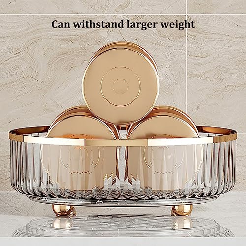 ANFENGLOU Lazy Susan Turntable Organizer for Cabinet, Makeup Perfume Tray with Large Capacity, Bathroom Vanity Tray, Skincare Organizers, Clear