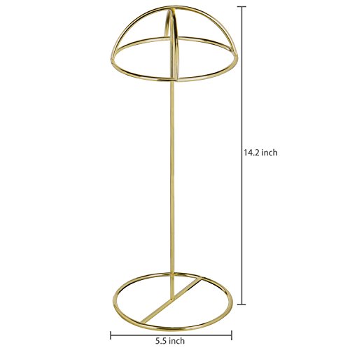 MyGift 14-Inch Brass-Tone Wire Tabletop Hat Stands, Set of 2