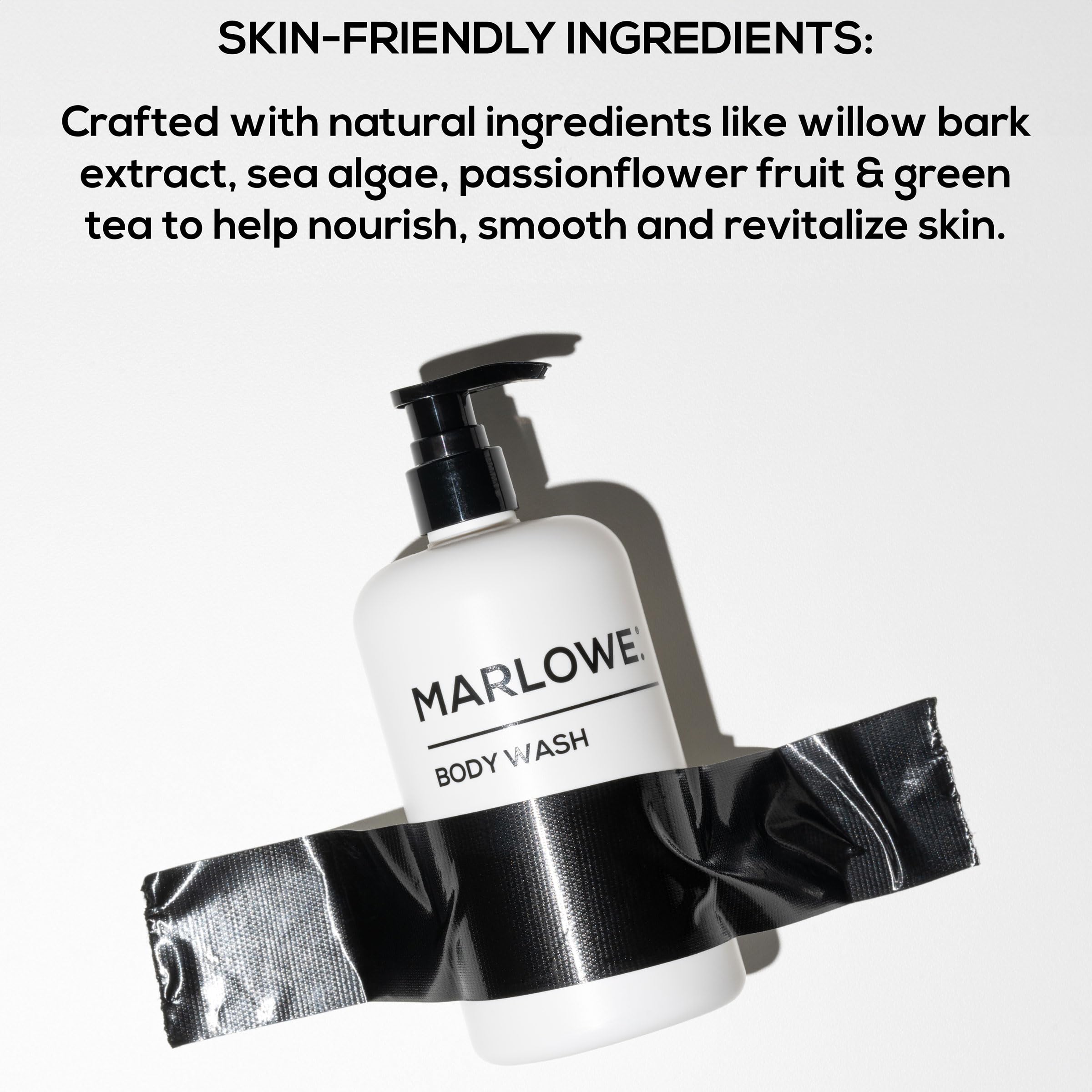 MARLOWE. No. 103 Mens Body Wash 16 oz, Energizing and Refreshing with Moisturizing Natural Willow Bark & Green Tea Extracts, Fresh Pine & Agarwood Scent