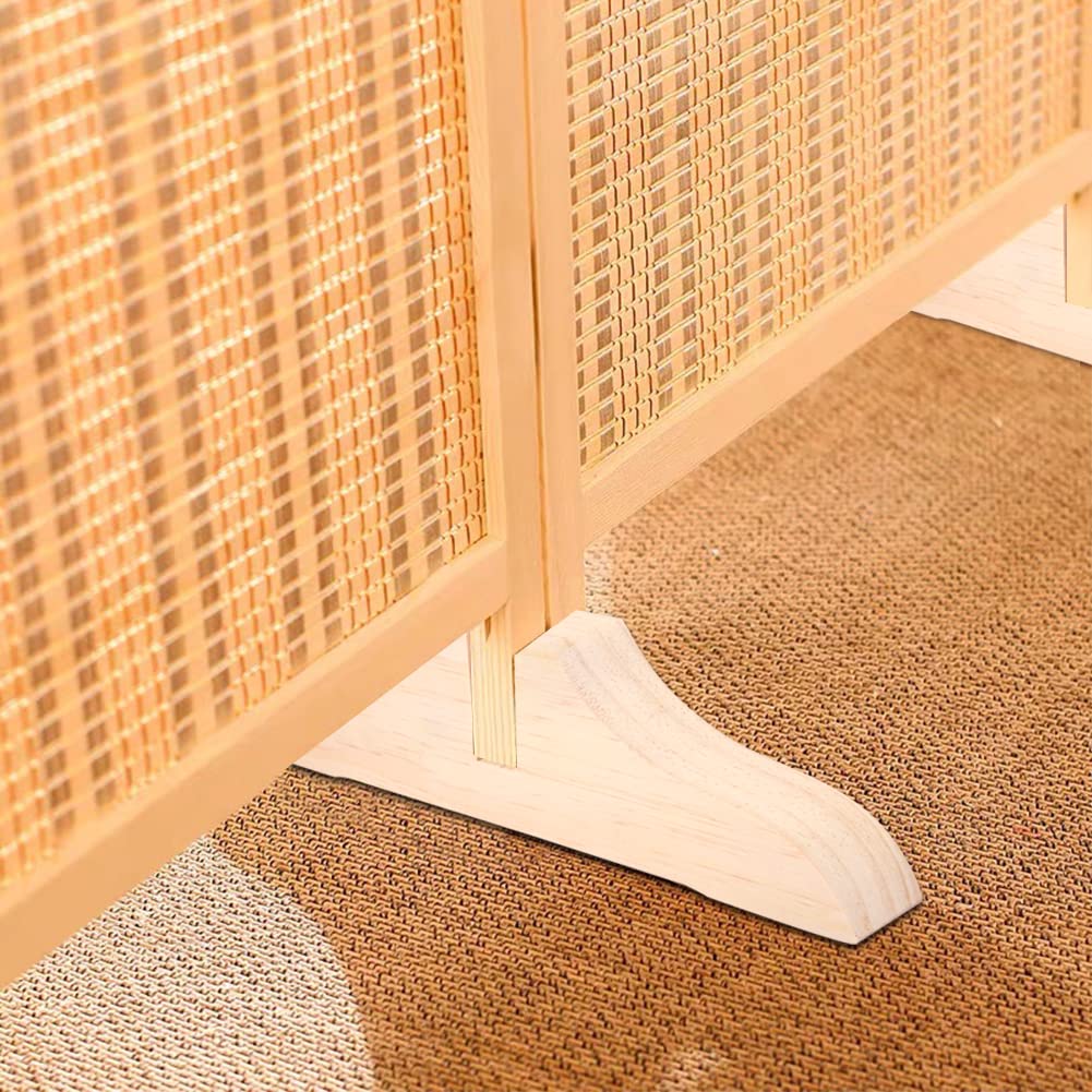 CALIDAKA 2pcs Wooden Room Divider Stand Folding Privacy Screen Holder,Thickened Room Divider Bracket Room Panel Bracket Screen Panel Feet for Home Hotel(Light Brown,Size:11.81 x 2.83 x 1.38inch)