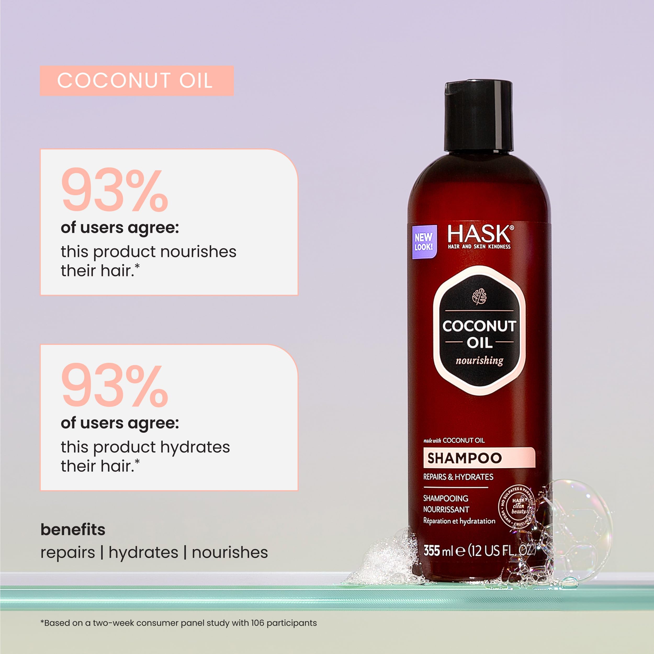 Hask Monoi Coconut Oil Nourishing Shampoo, 12 Ounce