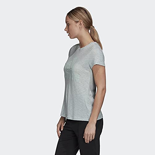 adidas womens Must Haves Winners Tee Green Tint Melange Small