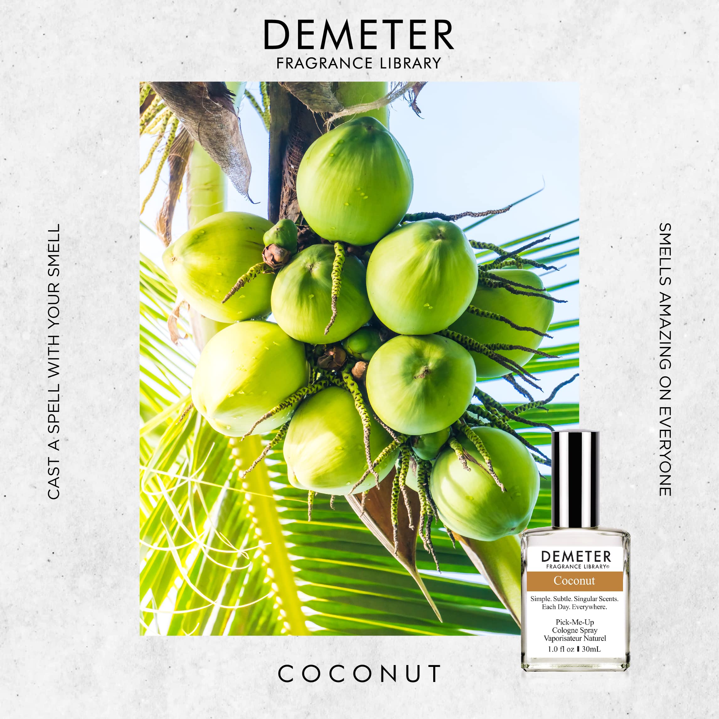 DEMETER Coconut, 1 Oz Cologne Spray, Perfume for Women And Men