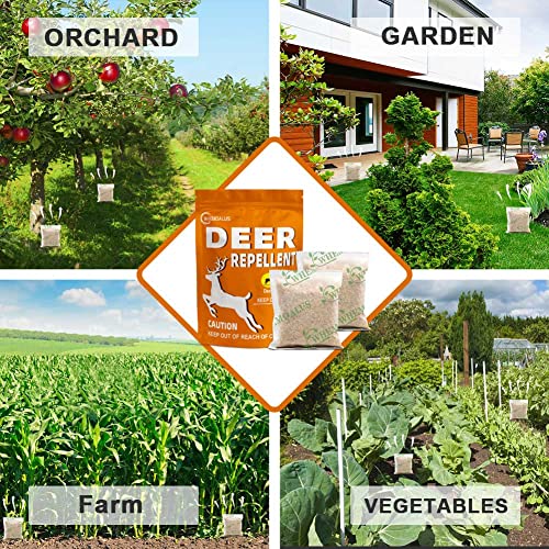 DALIYREPAL Deer Repellent, Rabbit Repellent Outdoor,Deer Repellent for Plants, Rabbit Repellent for Yard Powerful, Deer Deterrent for Trees,Outdoor Deer Repellant Yard 12 Packs/Bag