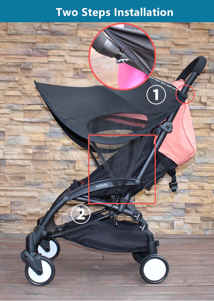 ROMIRUS Stroller Cover Sunshade Canopy Summer Rayshade Compatible for Babyzen YOYO/YOYO+/ YOYO2 Stroller