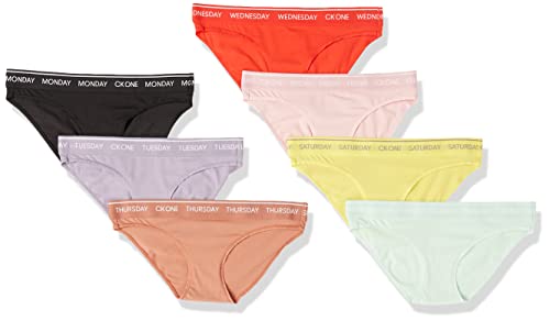 Calvin Klein Women's CK One Cotton Bikini Panty, Black/Purple Essence/Tuscan Red/Sundown Orange/Pink Shell/Mesquite Lime/Cucumber Crush, X-Large
