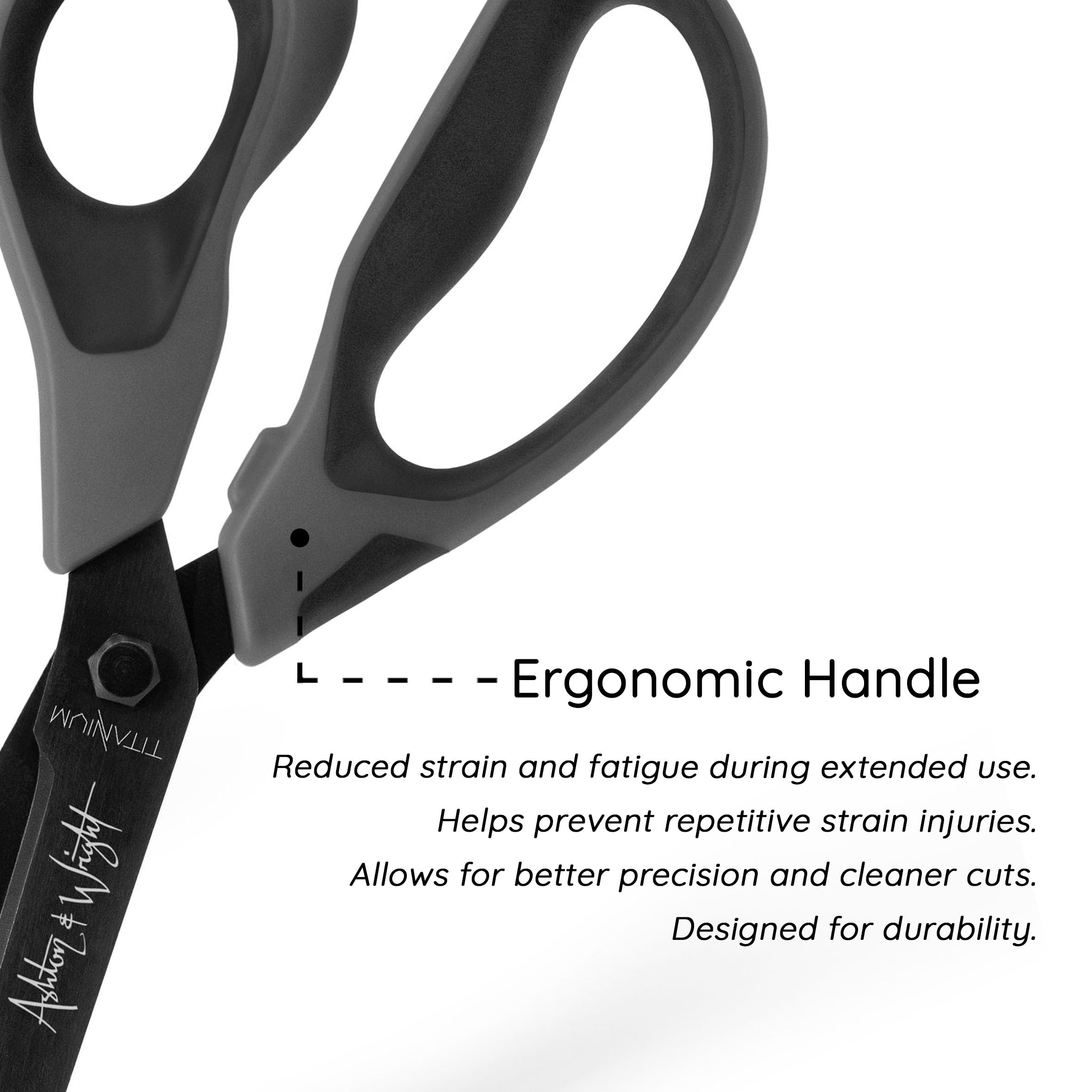 Ashton and Wright - Titanium HD - Heavy Duty Scissors for Office, Home, Kitchen and Craft - 210mm / 8β - Titanium Coated Blades (Gray, Right Handed)
