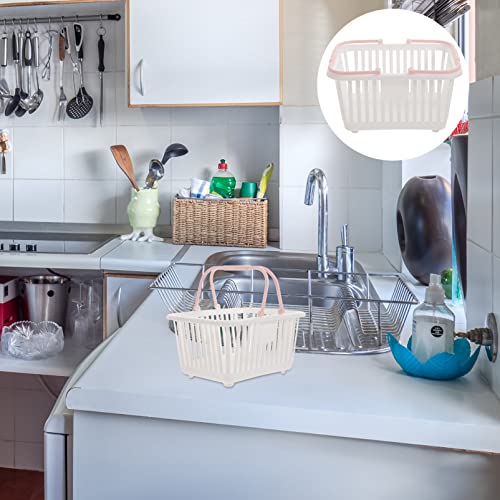 jojofuny 12pcs Desk Classroom for Organizer Handles Kids Plastic Snacks Sundries White Favors Party Desktop Office Pretend Baskets Small with Tote Compact Handle Grocery Portable