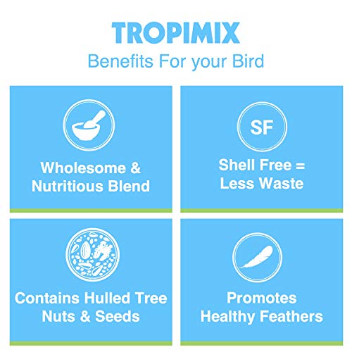Hagen Tropimix Enrichment Food for Small Parrots, 20 lb. (9.07 kg) - HARI Small Parrot Food with Seeds, Fruit, Nuts, Vegetables, Grains, and Legumes