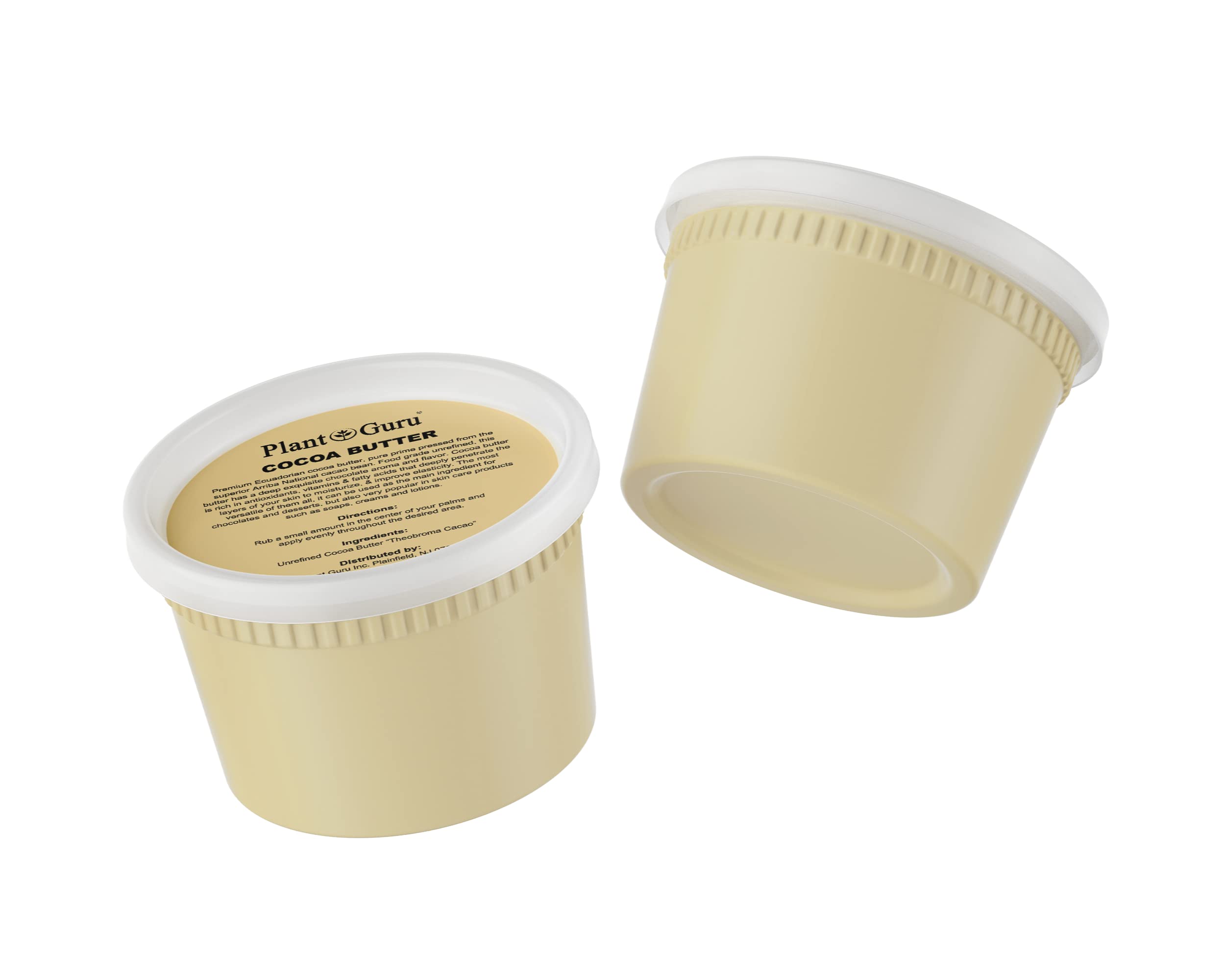 Raw Cocoa Butter 14.5 oz. 100% Pure Natural Unrefined FOOD GRADE Arriba Nacional Cacao Bean, Great For Chocolate Making, Soap, Lip Balm and Moisturizer For DIY Body Butters