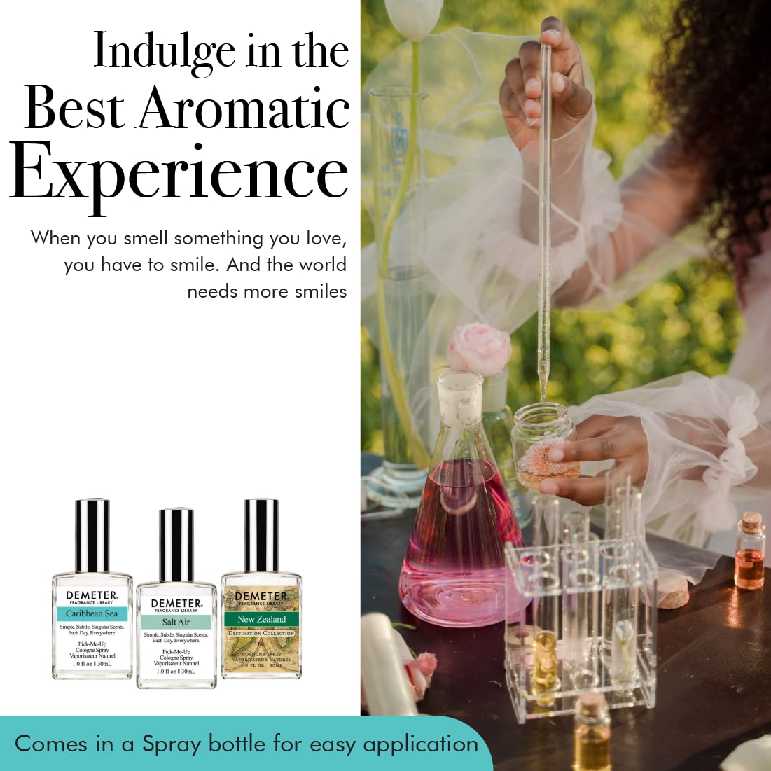 DEMETER Water Foolproof Blending Set of 3 Perfumes - Caribbean Sea, Salt Air, New Zealand - 3 Unique 1 Oz Cologne Sprays