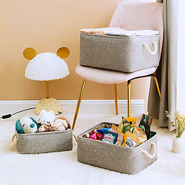 kemengsuer Storage Shelf Baskets Bins Organizer - Decorative Collapsible Fabric Basket with Handles, Storage Bin Box Baskets for Organizing Shelves Gifts Empty Toys - (Small,12.2L×8.3W×4.7H inch)