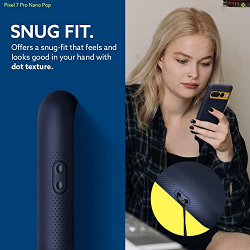 Caseology Nano Pop for Google Pixel 7 Pro Case [Military Grade Drop Tested] Dual Layer Silicone Case - Blueberry Navy