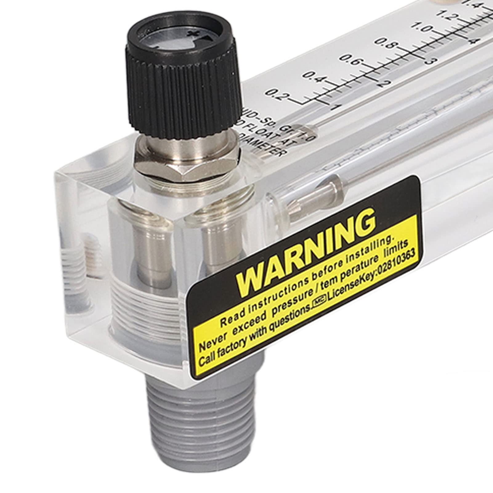 Liquid Meter 0.2‑2GPM Plastic Transparent Acrylic Panel Type Liquid Flowmeter Measurement