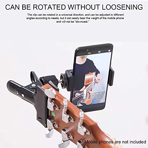 Cell Phone Holder, Guitar Bass Head Phone Holder, Live Broadcast Bracket Clip for Smart Phones with 360° Swivel Adjust(1Pc Phone Holder)