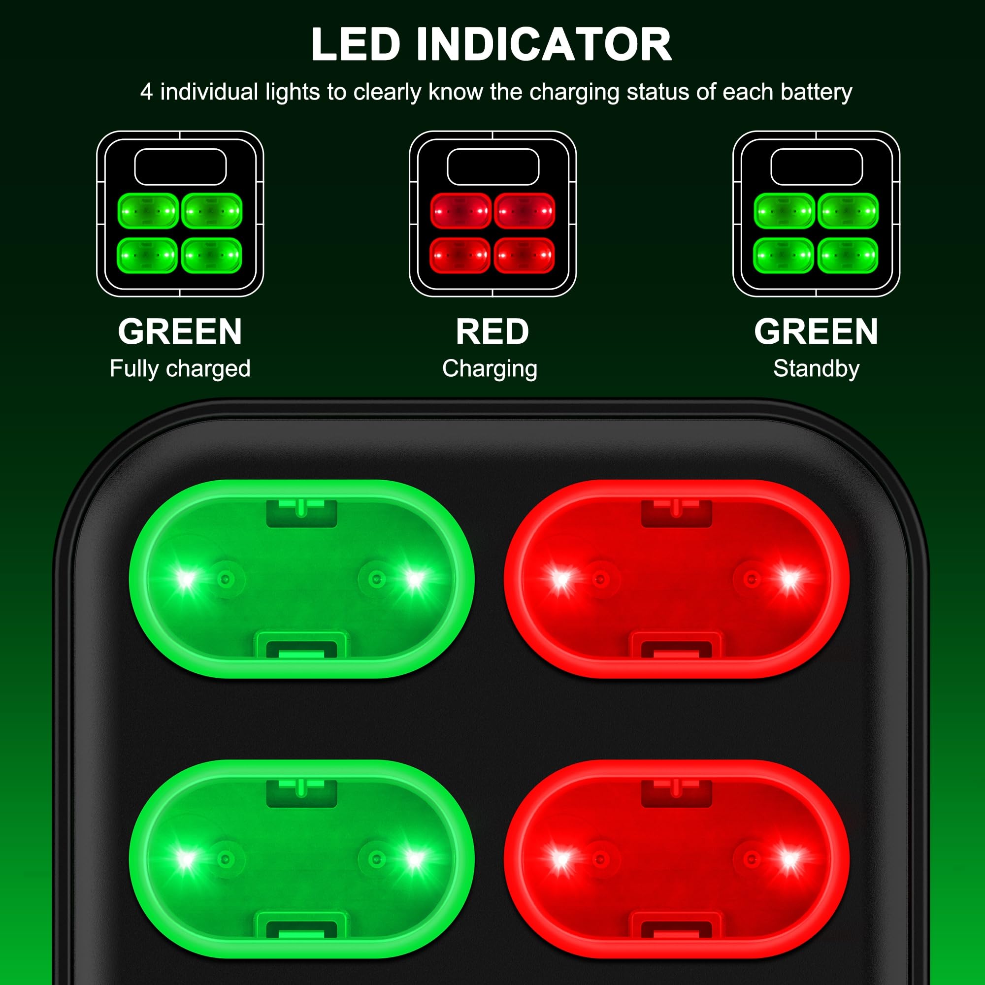 4x1200mAh Rechargeable Battery for Xbox One/Xbox Series X|S, Controller Battery Pack with Xbox One Charger Station for Xbox One/ S/ X/ Elite,Rechargeable Batteries with Xbox One/Series Accessories Kit