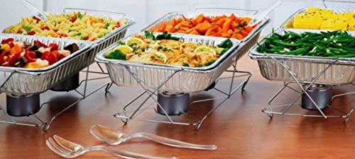 Chafing dish buffet set disposable 30 Piece Party Serving Kit Includes Chafing Kits With Lids and Serving Utensils For All Types Of Parties And Events | Disposable Party Set