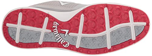 Callaway Men's Oceanside v2 Golf Shoe, Grey/Red, 10.5 Wide