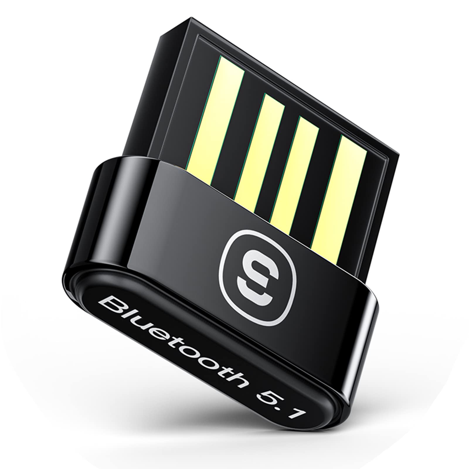 5.1 Bluetooth Adapter for PC, ESSAGER USB Bluetooth Adapter EDR, Bluetooth Dongle Wireless Bluetooth Receiver for Desktop, Laptop, Speaker, Mouse, Keyboard, Headphones Support Windows 11/10/8.1/8/7