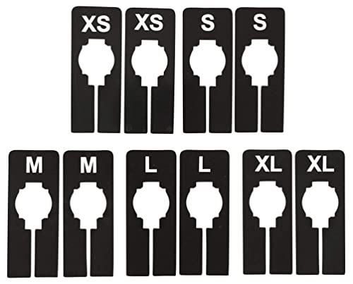 NAHANCO QSDBWKIT2, Black Rectangular Clothing Size Dividers with White Print for XS-XL, Kit of 25 (5 Sizes of 5 Each)