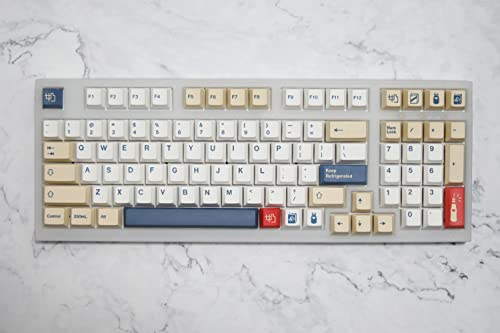 Cmokifuly Soymilk Keycaps Cherry Profile Keycaps Custom Keycaps for Mechanical Keyboard,136 Keys Set PBT Keycaps Dye Sublimation Keycaps (Soymilk)