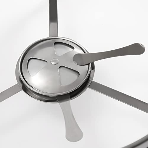 Chafing Dish Stainless Steel Round Durable Buffet Warmer Tray Durable Frame with Lid and 3L/3.17Qt Chafing Fuel Holder for Kitchen Party Dining Buffet-Without Water Pan