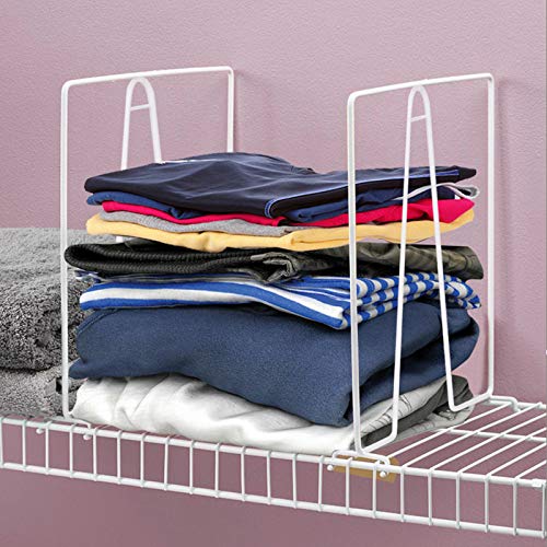 Kosiehouse Shelf Divider for Wire Shelving - Sturdy Wire Closet Shelf Divider Organizer and Storage Separator to Tidy Wardrobe Clothes